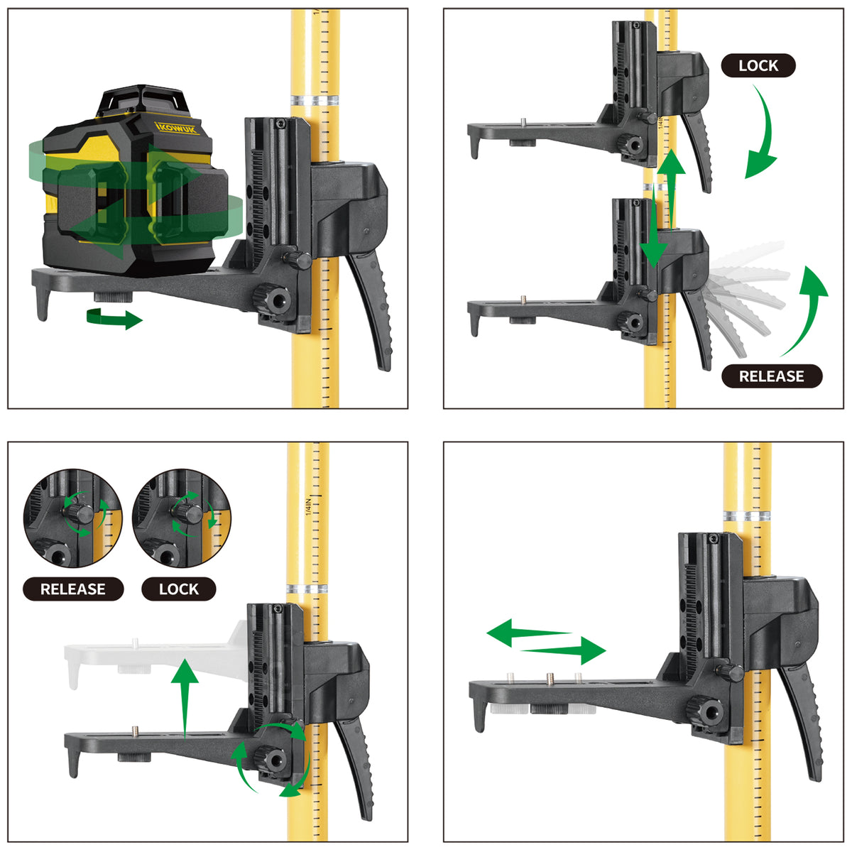 IKOVWUK 13.8 Ft Telescoping Laser Level Pole with Tripod