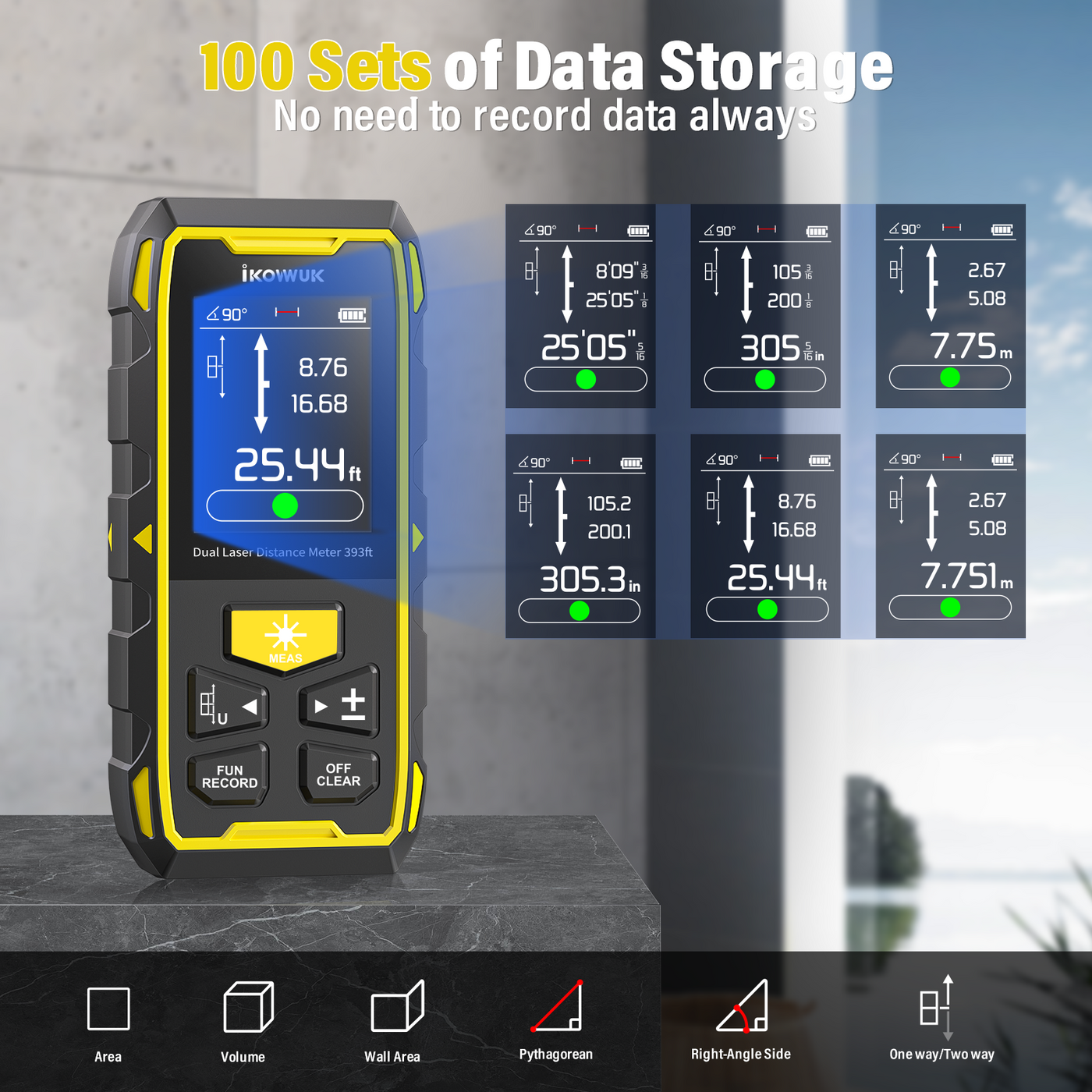 IKOVWUK Dual Green Laser Distance Meter
