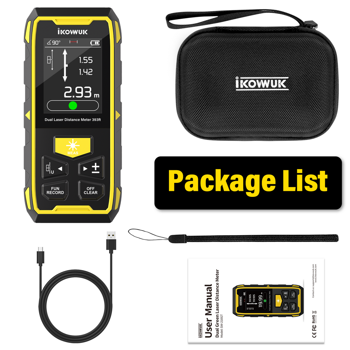 IKOVWUK Dual Green Laser Distance Meter